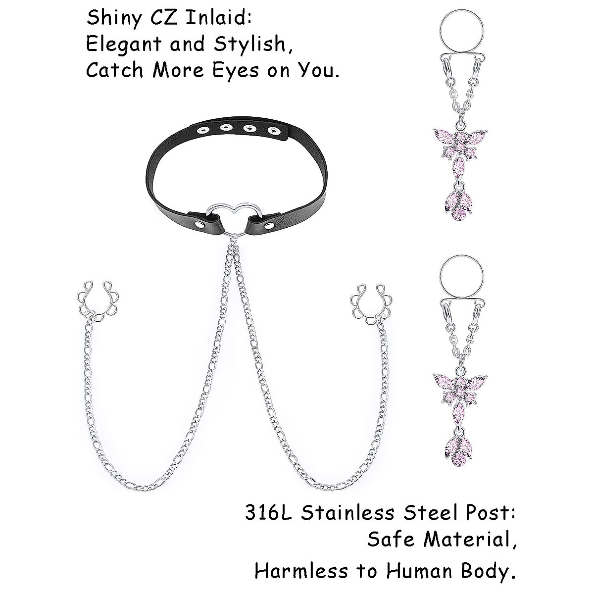 Pexveiuu Piercing Jewelry Choker Necklaces