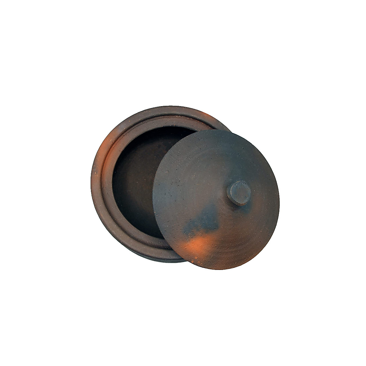 High Wind Flamed Dark Primitive Cooking Pot - Pre Seasoned - Made from Fire Clay: Suitable for Stove Top and Open Fire