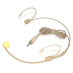 XGWTH Headset Microphone Double Over Ear Earset Headworn Mic Condenser Cardioid Compatible with Sennheiser Wireless System Bodypack Transmitter Mini 3.5mm Female Screw Plug