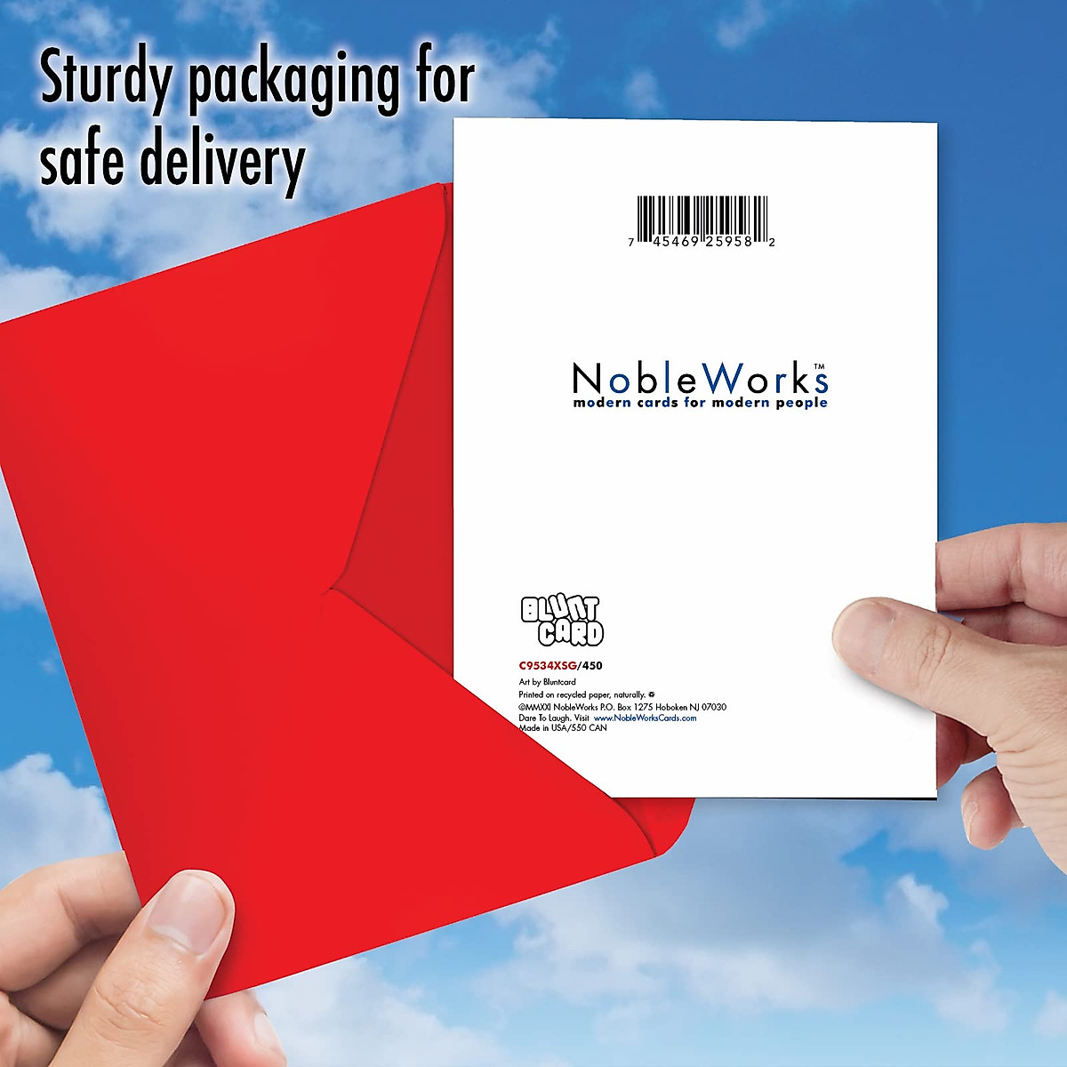 NobleWorks - Merry Christmas Greeting Card with Envelope (4.63 x 6.75 Inch) - Another Eggnog C9534XSG