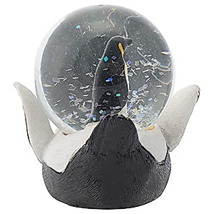 Yellow Neck Penguin Mommy and Chick Figurine 45MM Glitter Snow Globe Decoration