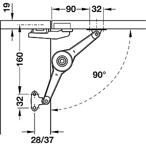 Flap Stay Hamper Kit, For Slanted Laundry Hamper, With adjustable spring force Nickel-Plated