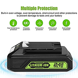 energup 2Pack Replacement Greenworks 24V Battery 3.0Ah BAG708 29842 29852 Battery Compatible with 20352 22232 2508302 24-Volt Greenworks Lithium-Ion Battery
