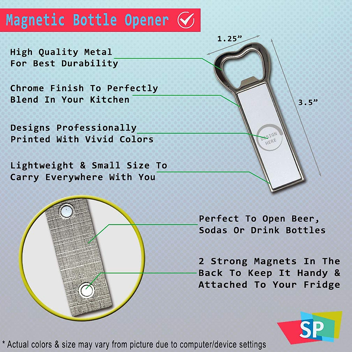 Custom Magnet Bottle Opener Personalized Photo Picture & Text Metal Heavy Duty Beer Accessories