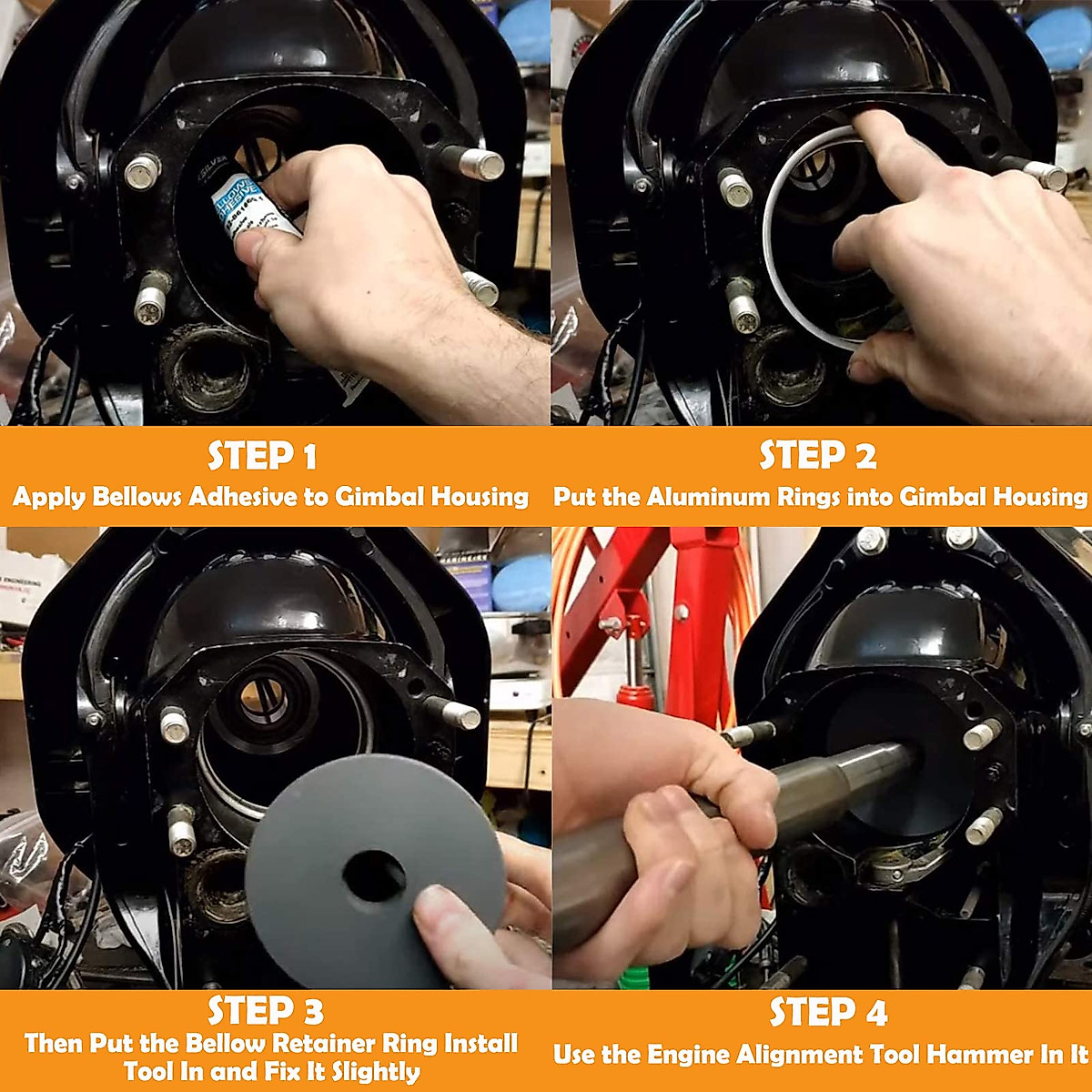 VOWAGH Bellow Retainer Ring Install Driver Tool Compatible with Mercruiser Alpha One Gen Two Bravo Replace Mercruiser 91-818162 Sierra 18-9870