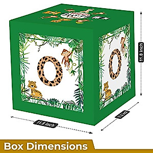 HIPEEWO Wild One Birthday Decorations - Jungle Theme Party Supplies for First Birthday, Balloons Garland Arch, High Chair Banner, Balloon Boxes, Backdrop, Crown, Animal Safari 1st Birthday Decorations