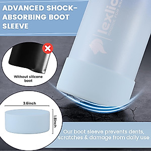 Lexlion Tea Infuser Bottle - Fruit Infuser Water Bottle 32 Oz, Triple Walled Insulated Stainless Steel Bottle, Thermal Leaf Infuser, Silicone Sleeve, 3 Lids Leakproof, Metal Mug Gallon