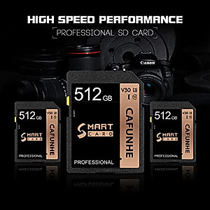 512GB SD Card Class 10 Memory Card High Speed for Digital Camera,Tablet and Drone Videographers,Vloggers SD Memory Cards