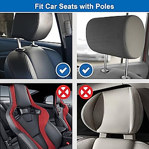 Spurtar Car Headrest Pillow, Kids Travel Pillow, Head Support for Car Seat, 360° Adjustable Car Neck Pillow, Car Pillow for Kids and Adults, Road Trip Essentials, Black