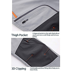 EKLENTSON Mens Hiking Pants Outdoor Fishing Snow Ski Warm Lightweight Work Pants Light Grey