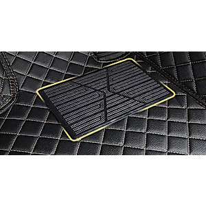 LIODOR Custom All-Weather Protection Leather Car Floor Mats for Cars Sedan SUV Sports Car Waterproof Floor Mat (3D Black red)