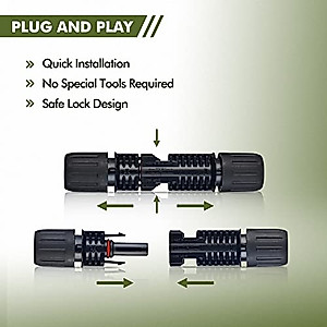 HQST 10 Pairs Solar Connectors Male/Female IP67 Waterproof Solar Panel Cable Connectors
