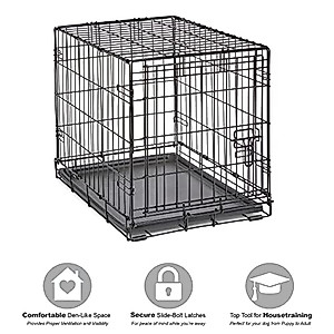 New World Pet Products Crate, Folding Metal Dog Crate, Black (B24)