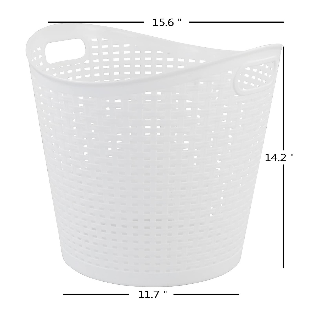 Dehouse Round Plastic Laundry Baskets, White Clothes Hamper, Pack of 6