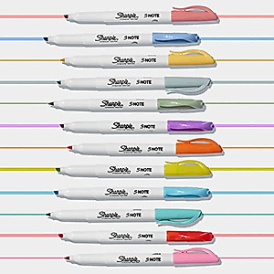 Sharpie S-Note Creative Colouring Marker Pens | Highlight, Write, Draw & More | Assorted Pastel Colours | Chisel Tip | 6 Count