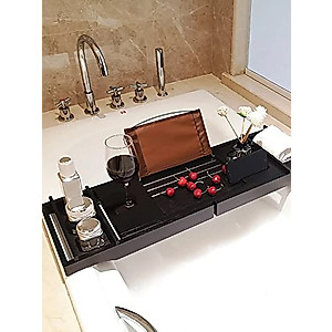 ZLXDP Bath Storage Rack Retractable Bath Bracket Bathtub Shelf Computer Rack Bathtub Bathroom Shower Caddy