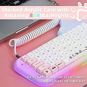 EPOMAKER Mini Cat 64 60% Hot Swappable VIA Programmable RGB Wired Mechanical Gaming DIY Keyboard Kit with Refinedly Tuned Stabilizers, Stacked Acrylic Case, Compatible with Windows/Mac