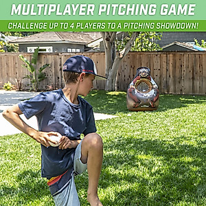 GoSports Inflataman Baseball Toss Challenge - Inflatable Catcher Strike Zone Pitching Game