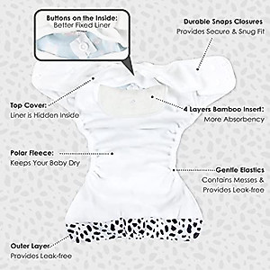 wegreeco Washable Reusable Baby Cloth Pocket Diapers 5 Pack + 5 Bamboo Inserts (Animal Party)