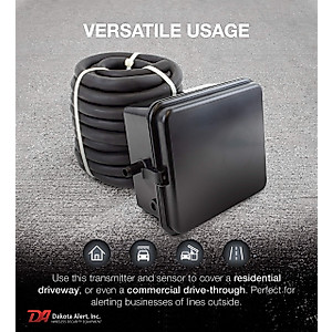 Dakota Alert - DCHT-4000 Wireless Drive Way Alarm Transmitter, One Mile Wireless Range with 25-FT Rubber Hose Vehicle Sensor - Wireless Rubber Hose Driveway Alarm