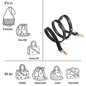 GOXTECH Leather Purse Strap Replacement Crossbody Handbag Long Adjustable (Black-Bag Strap)