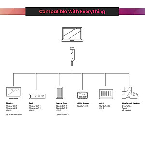 CalDigit Thunderbolt 4 Cable - 40Gbps 100W Power Delivery, Compatible with Thunderbolt 3 & USB Type C, MacBook Pro, iMac, iPhone 15 Max, Black (0.8 Meter 2.62 Feet, Thunderbolt 4 / USB 4 Cable)