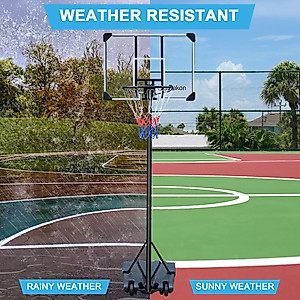 Rakon Portable Basketball Hoop Height Adjustable 5.4ft-7ft Basketball Stand Backboard System for Both Youth and Adults