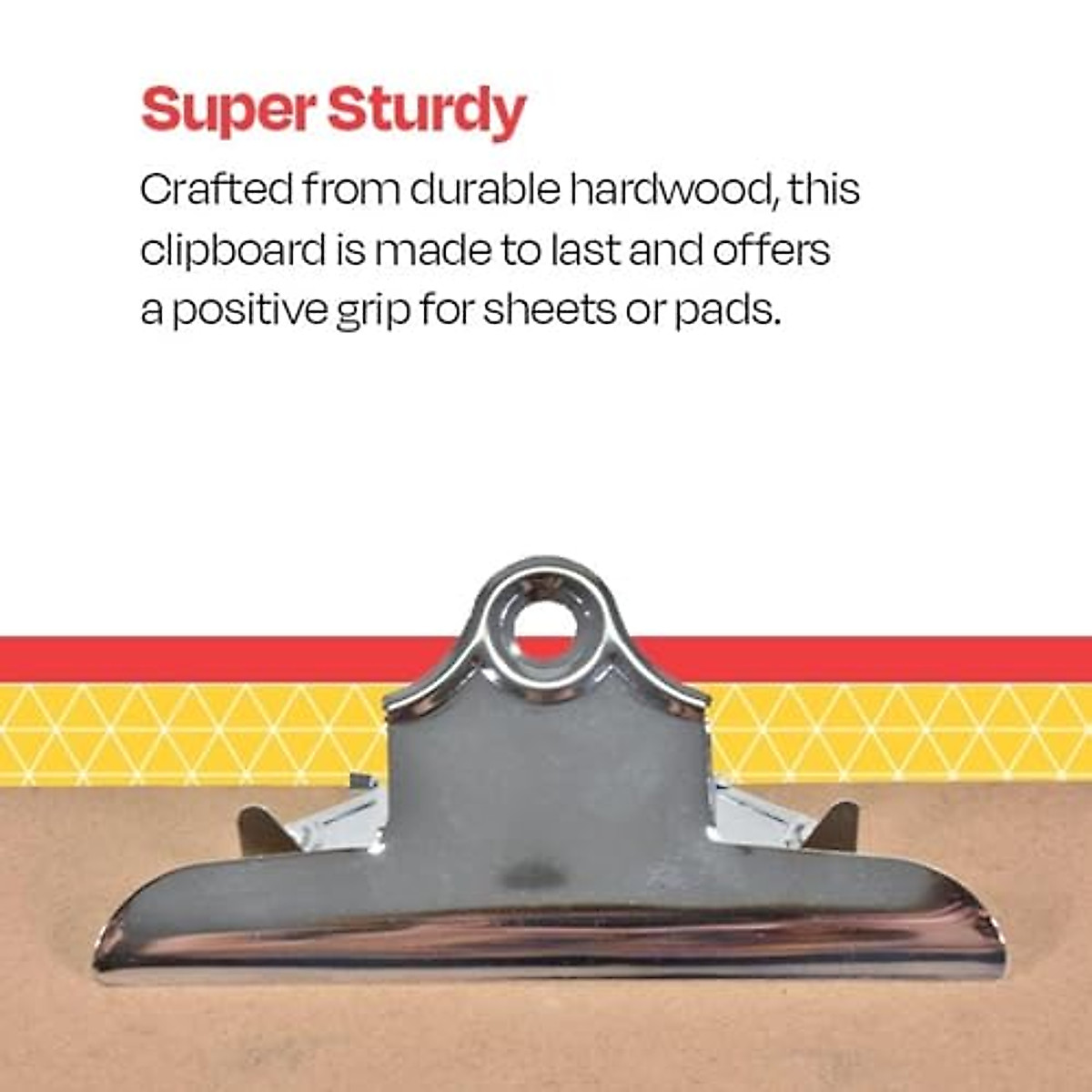 School Smart Legal Clipboard, 9 x 15-1/2 x 1/8 Inches, Hardboard, Brown, Bright Nickel