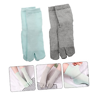 SOIMISS 2 Pairs Two Toe Socks Girl Clothing Sports Clothing Green Slippers for Women No- Show Liner Socks Shoes Big Toe Style Tabi Socks Adorable Socks Toe Socks Wear-Resistant Socks Miss