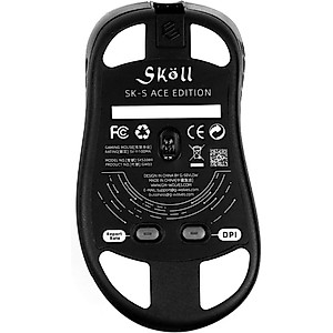 Gwolves Skoll Mini SK-S White 50g Ultralight Weight Honeycomb Design Ergonomic Wired Gaming Mouse with 3389 Sensor - PTFE Skates - 16,000DPI - Detachable Cable (White) (Small)