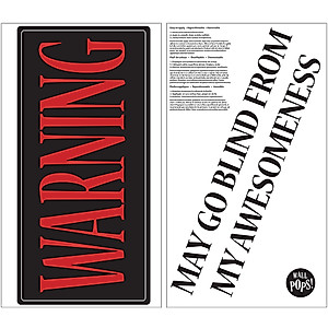 WallPops DWPQ2432 Warning May Go Blind Wall Quote, Multicolor