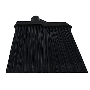 Janico 4051 Bristles Lobby Angle Broom, Flagged Bristles, Metal Handle,Black