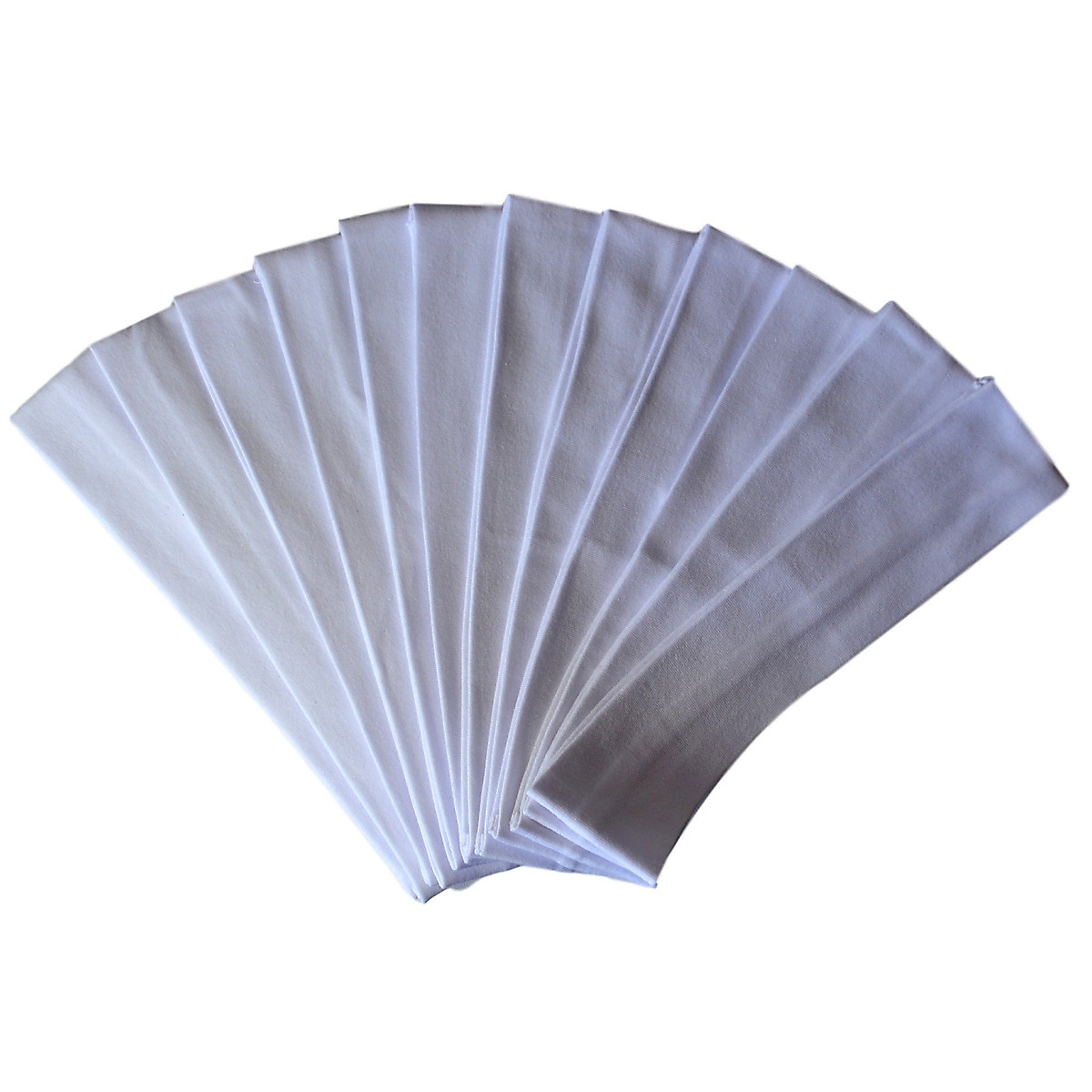 1 DOZEN 2 Inch Wide Cotton Stretch Headbands (Official Funny Girl White)