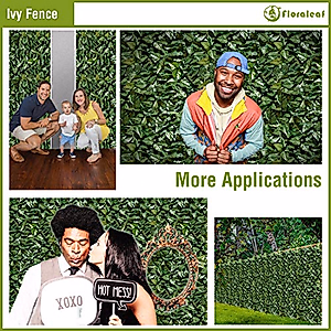 FLORALEAF Artificial Ivy Privacy Fence Screen 3'x8' Artificial Hedge Leaf and Faux Ivy Vine Leaf Fence Wall Decoration for Outdoor Garden, Yard Decore