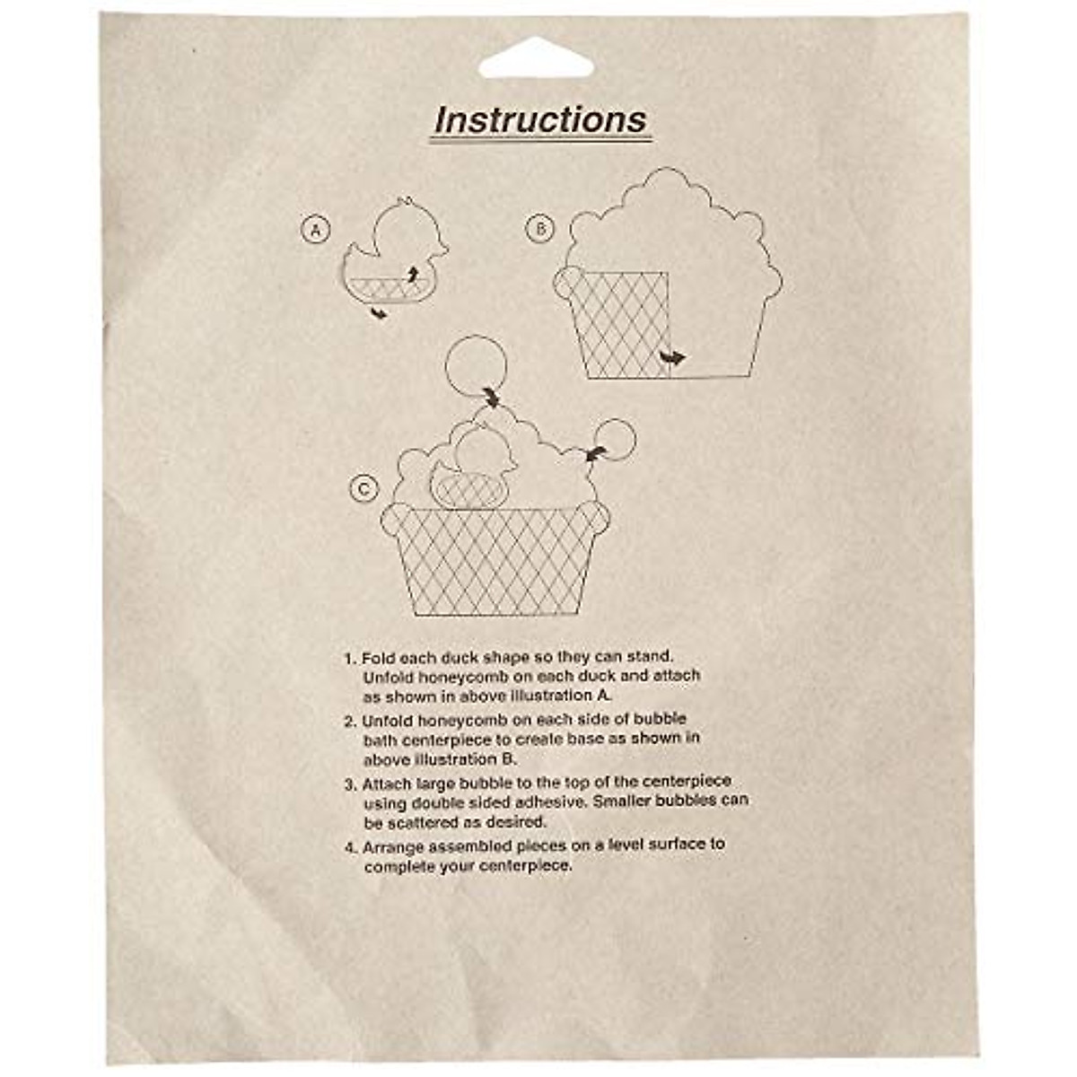 Creative Converting Bubble Bath Rubber Ducky Baby Shower Honeycomb Centerpiece Party Supplies, 9 3/4" x 9", Multicolor