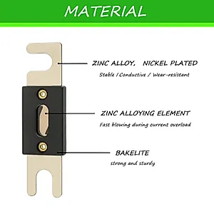 SIGANDG ANL Fuse Holder 125A 0/2/4 Gauge AWG in-Line Fuse Holder with 125 Amp ANL Fuse, SGD-3-IAH-125A