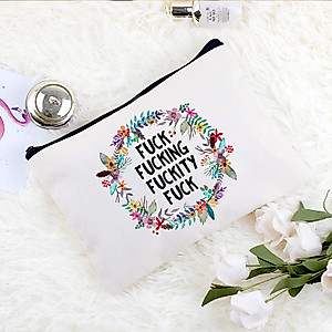 Kimoli Funny Canvas Cosmetic Bag Makeup Bags Cute Travel Bag Birthday Gifts Friend Gifts for Women (Style-B)