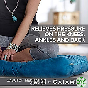 Gaiam 05-62075 Meditation Cushion Zabuton, 1 Count (Pack of 1), Black