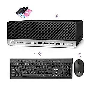 HP Desktop PC ProDesk 600 G4 Windows 11 SFF Computer,i5 Small Form Factor Business Desk Top 32GB Ram 1TB NVMe M.2 SSD + 1TB HDD,WiFi,BT,HDMI,DP,DVD,USB-C,Altec Wireless K&M + TJJ Mouse PAD(Renewed)