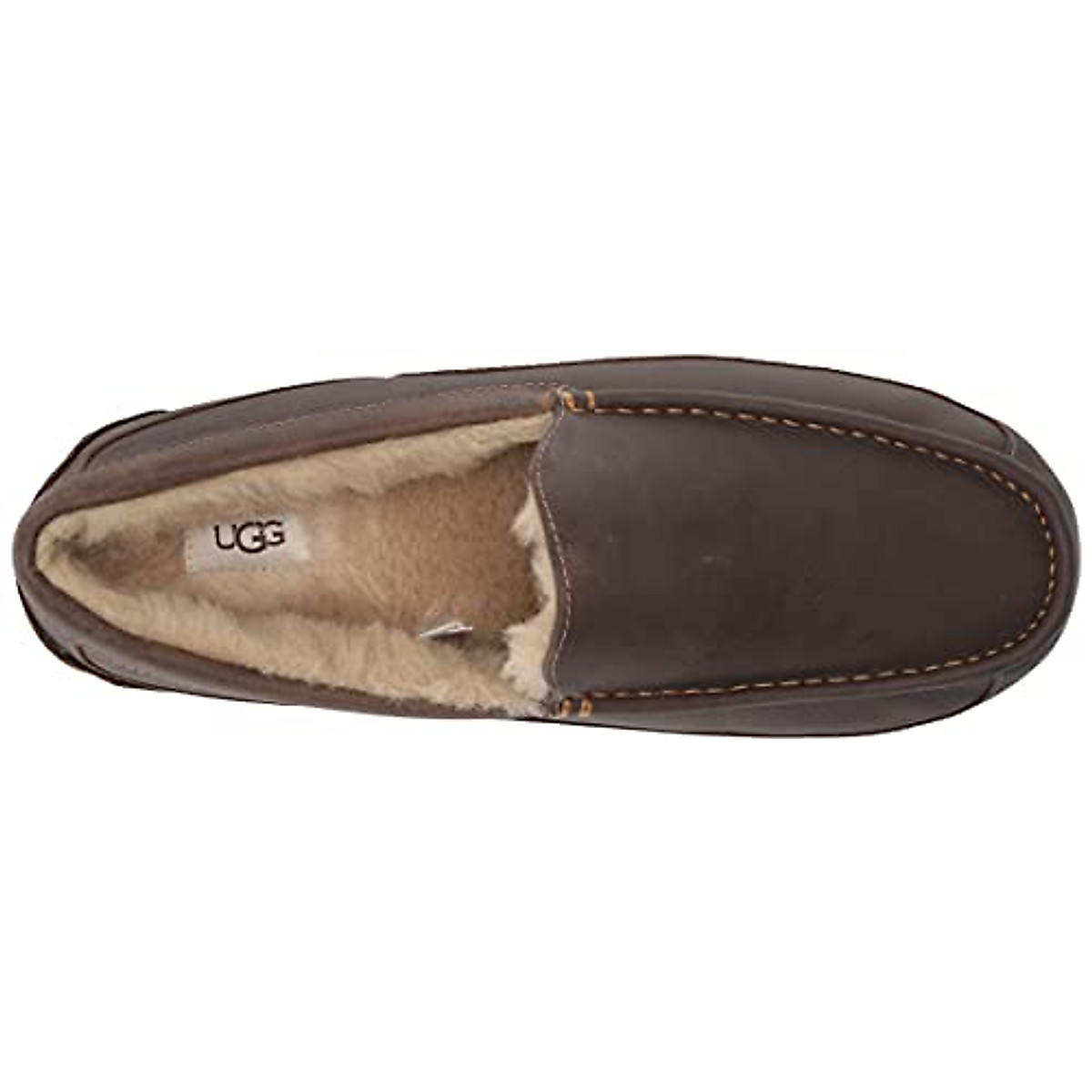 UGG Men's Ascot Slipper, Tan Leather, 10