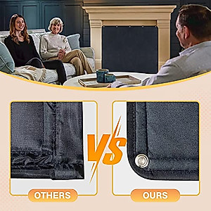 Magnet Fireplace Cover, Fireplace Draft Blocker, Fireplace Blanket for Heat Loss, Fireplace Flue Blocker, Fireplace Cold Air Blocker, Fireplace Draft Cover for Inside Fireplace, Black(39" W x 32" H)