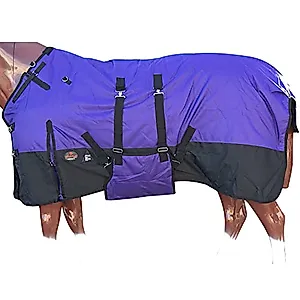 HILASON 600D Winter Waterproof Poly Horse Blanket Belly Wrap Purple | Horse Blanket | Horse Turnout Blanket | Horse Blankets for Winter | Waterproof Turnout Blankets for Horses