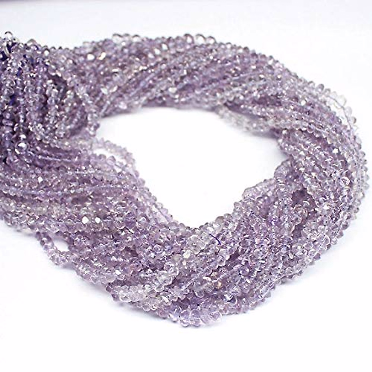 GemAbyss Beads Gemstone 4 Strand Natural Pink Amethyst Faceted Rondelle Micro Gemstone Craft Spacer Loose Beads 13 Inch Long 6mm 4mm Code-MVG-26012