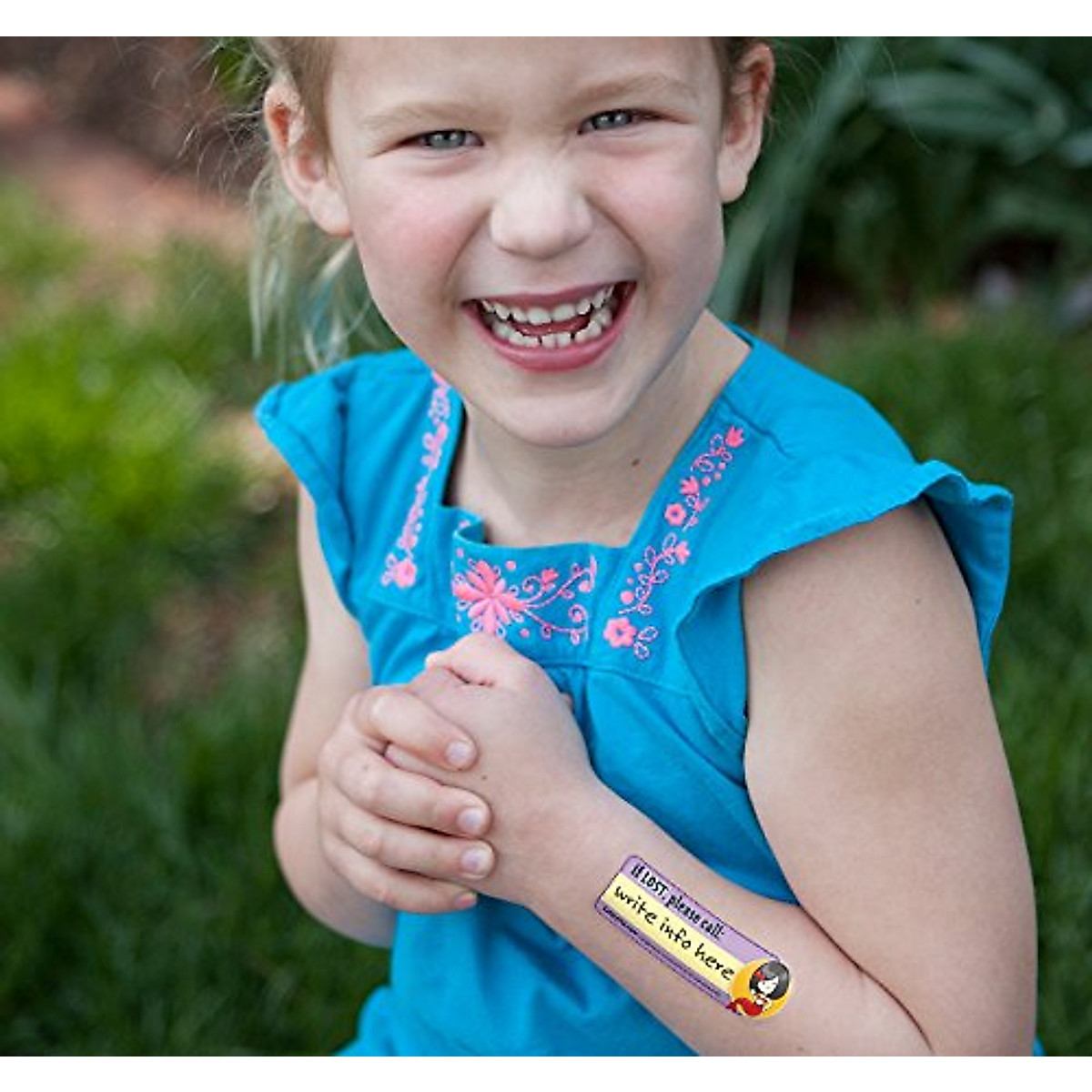 Mermaid 6pk SafetyTat Child ID Tattoos includes skin prep wipes and tattoo marking pen