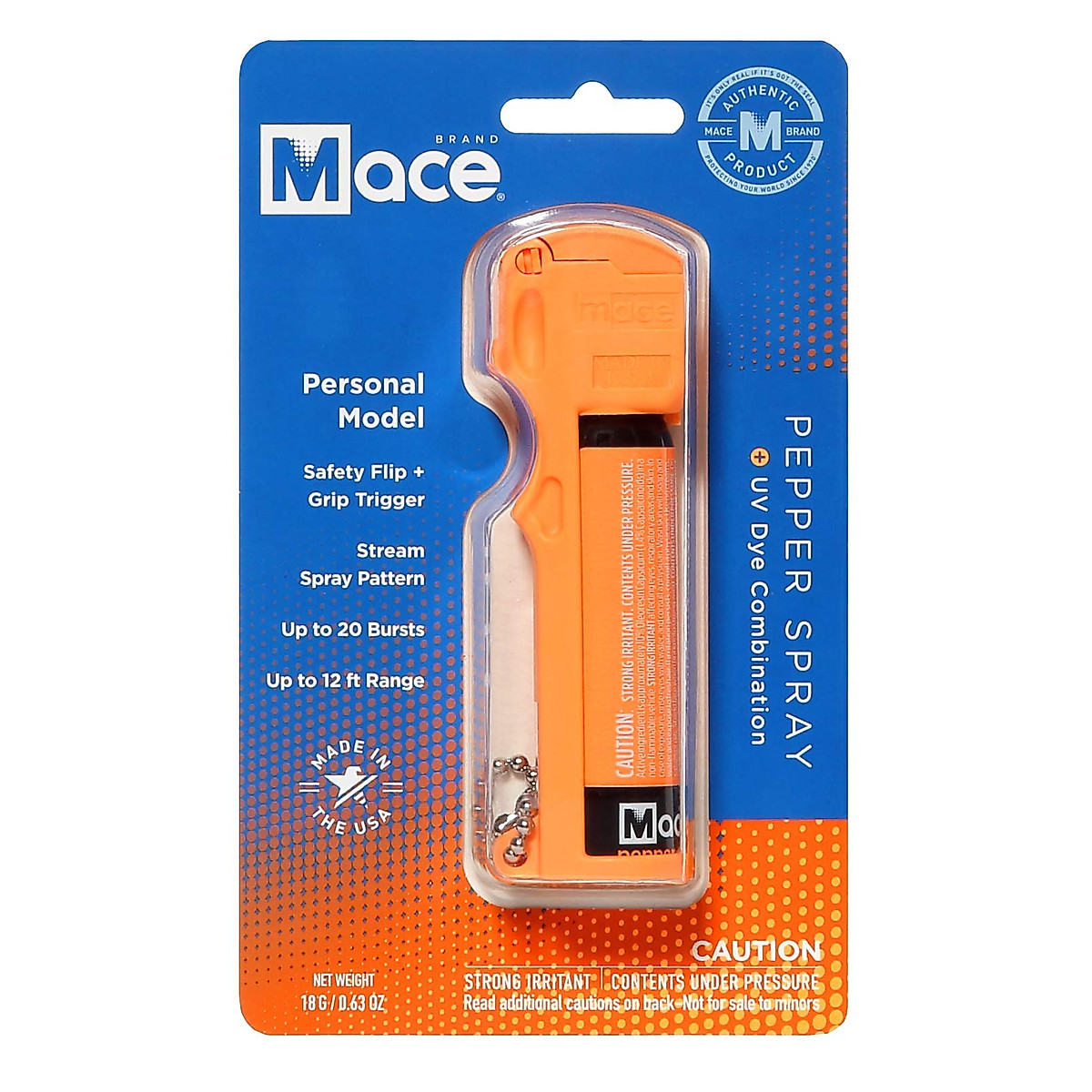 Mace Brand Personal Pepper Spray (Neon Orange), Normal