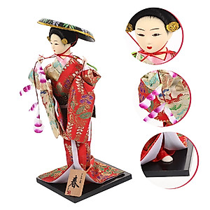 FAVOMOTO Japanese Geisha Ornaments Japanese Kabuki Doll Japanese Kimono Hotel Decoration Ornaments Japanese Films Desk Top Decor Toys for Girls Crafts Japanese-Style Cloth Office