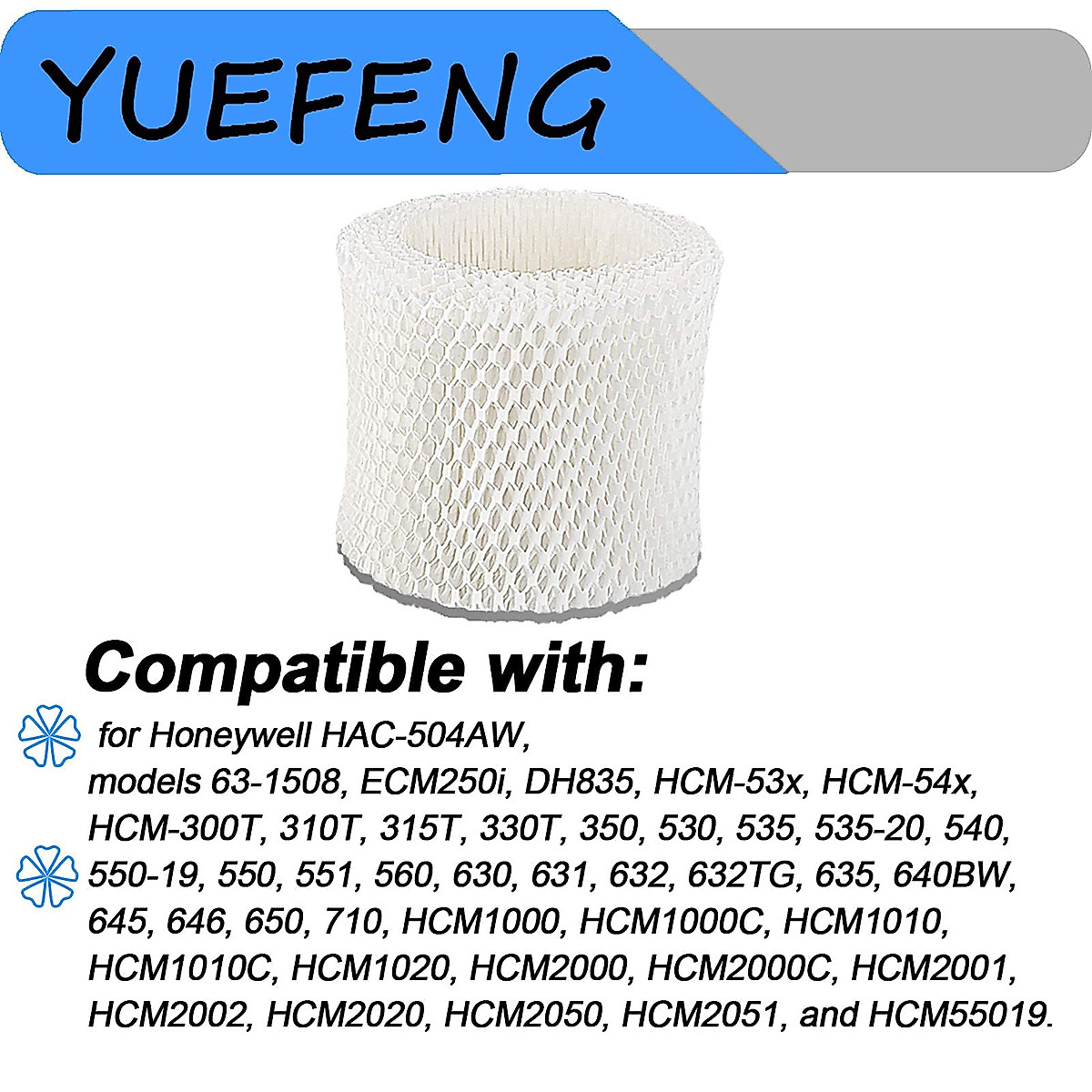 YUEFENG 6 Pack Humidifier Filters Replacement for Honeywell Humidifier HAC-504, HAC-504AW, HCM 350 (6)