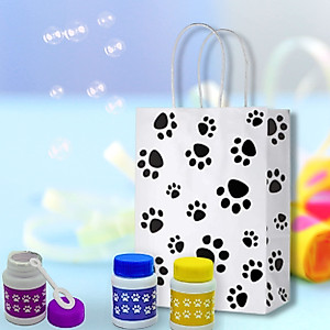Paw Print Bubble Bottles, 24 Pack - Mini Bubbles 1 FL oz, Paw Dog Patrol Party Favors, Bubble Wand Blowing Toys for Kids Boys & Girls by 4E's Novelty