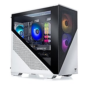 Thermaltake Frostbite 360 Gaming Desktop (AMD Ryzen™ 5 5600X 6-core, ToughRam RGB DDR4 3600Mhz 16GB Memory, NVIDIA® GeForce RTX™ 3060, 1TB NVMe M.2, Win10 Home) D1FB-B550-360-LCS,White