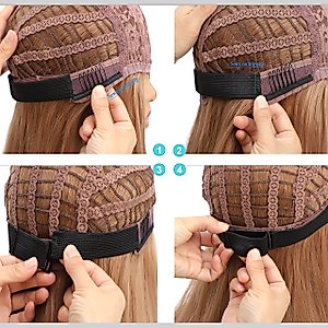 JIUSERLU 6 PCS Black Adjustable Elastic Band For Wigs，Adjustable Straps For Wigs And Making Wigs，Adjustable Wig Bands，Wig Adjustable Straps（1 * 12inch）